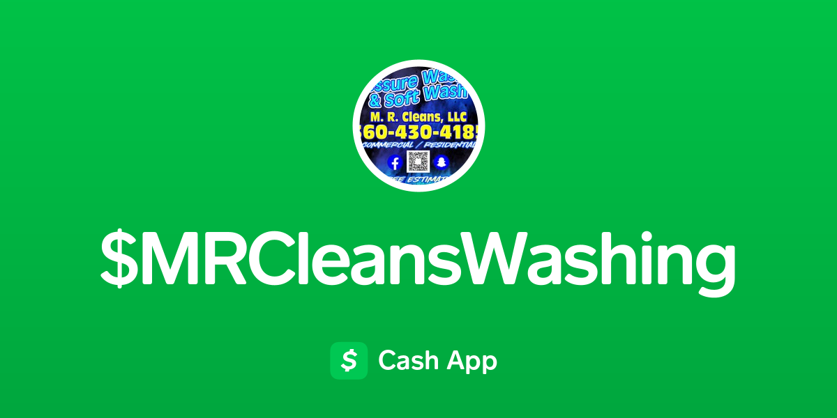 Pay $MRCleansWashing on Cash App